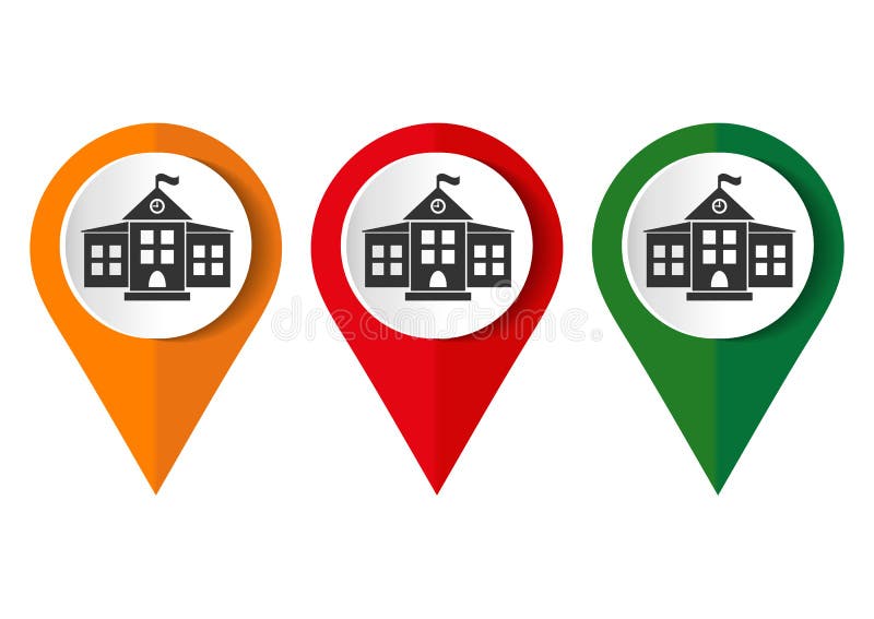 Map Pin for School Location. Vector Illustration Stock Vector ...