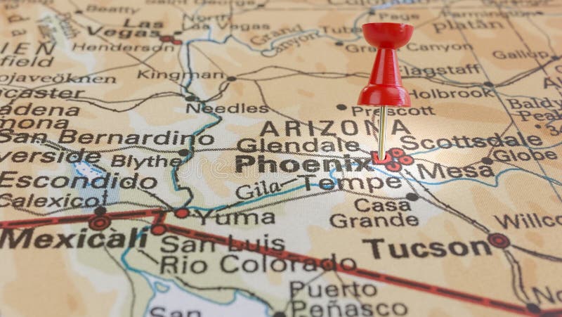 A Map Pin Showing Phoenix, Arizona Stock Photo - Image of showing, city ...