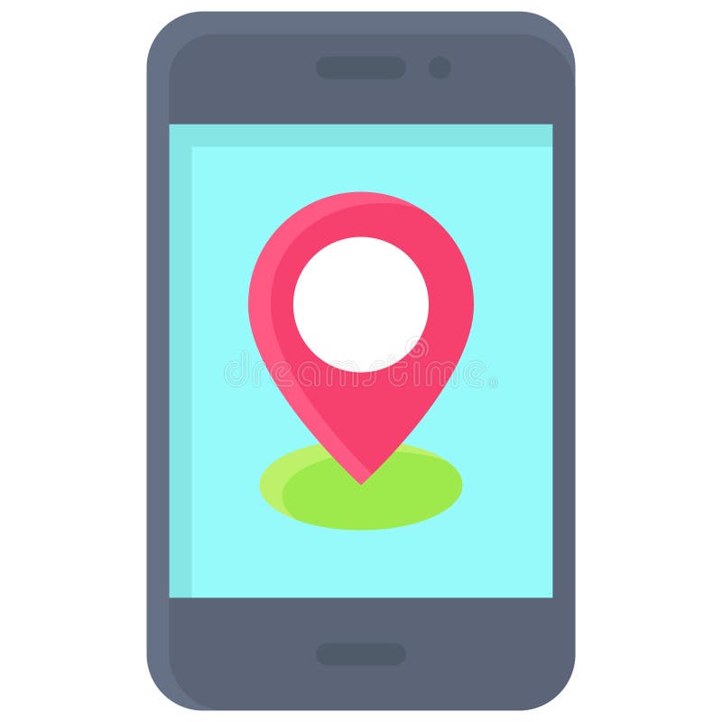 Map Pin on Smartphone Icon, Location Map and Navigation Vector Stock ...