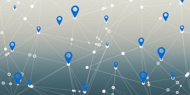 Map Pin on Technology Background Gps Network Connection Concept in 5g ...