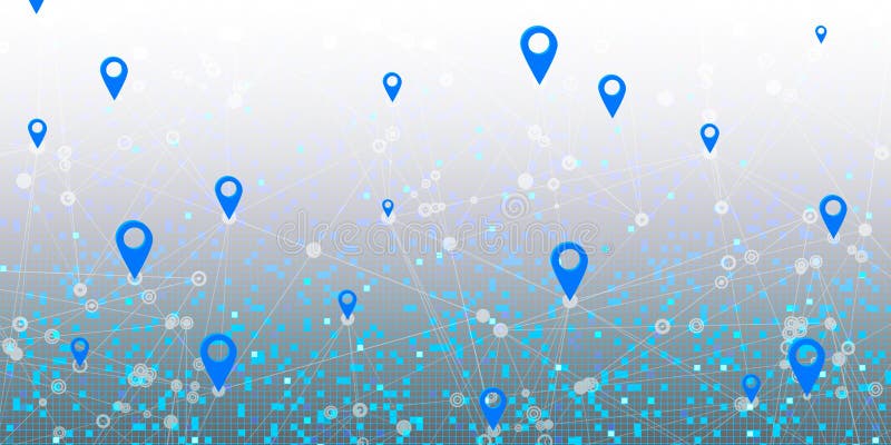 Map Pin on Technology Background Gps Network Connection Concept in 5g ...