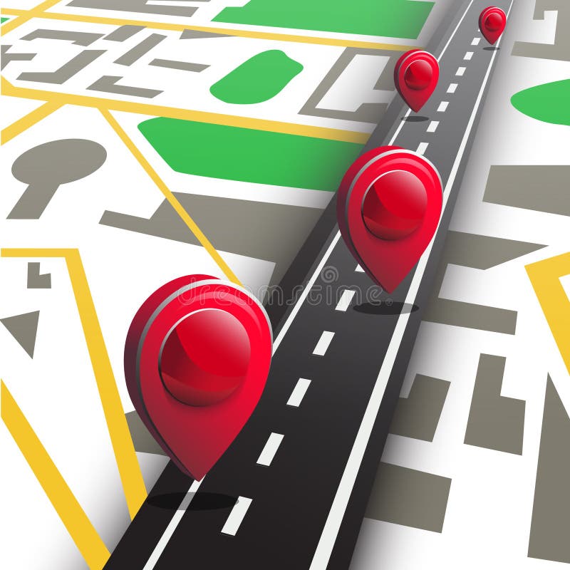 Map with Pin Vector Art Illustration Stock Vector - Illustration of ...