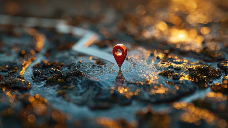 Map Pinpoint Illustration: Locating a Specific Destination on a Map ...