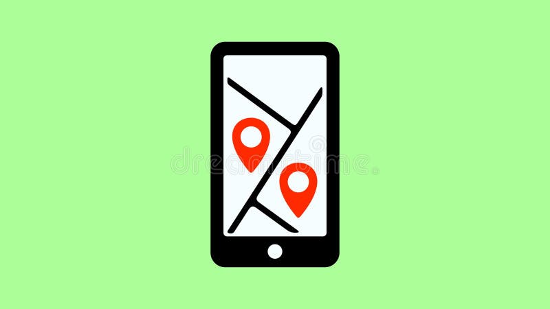 Map with Pinpoints on Smartphone, Geolocation, Location, Pointer ...