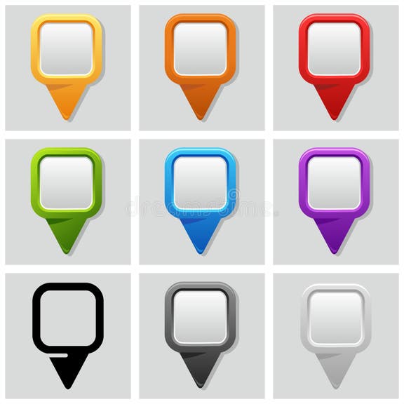 Map pins stock vector. Illustration of point, pictogram - 23392936