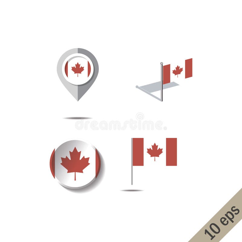 Map Pins with Flag of CANADA Stock Vector - Illustration of concept ...