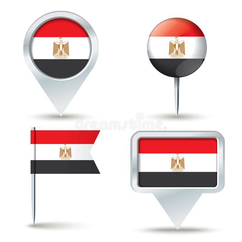Map Pins with Flag of Egypt Stock Vector - Illustration of marker ...