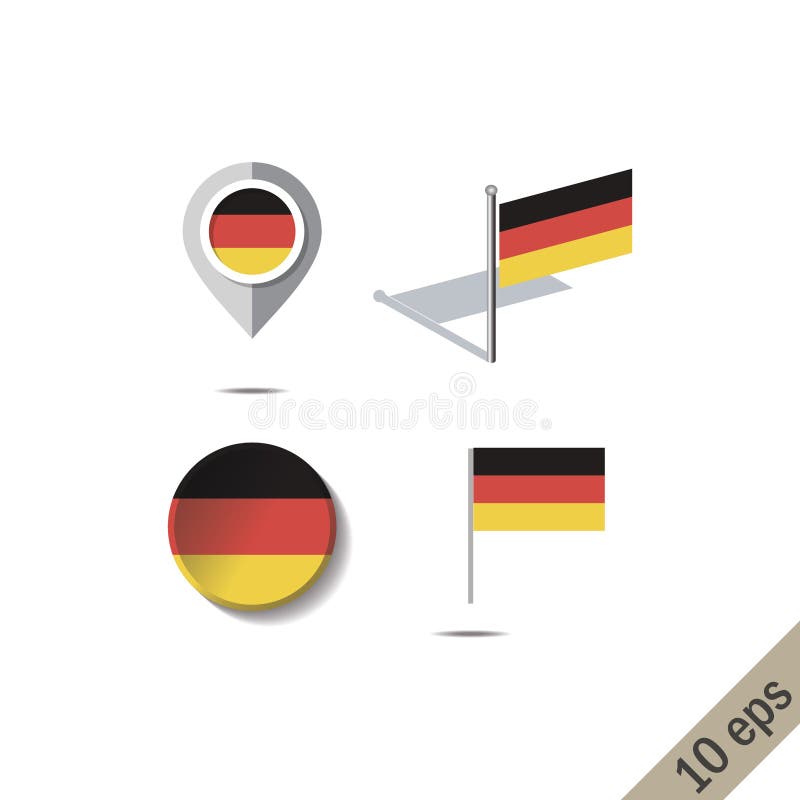 Map Pins with Flag of GERMANY Stock Illustration - Illustration of ...