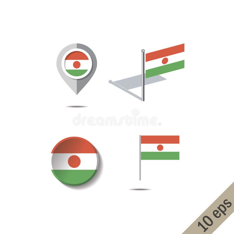 Map Pins with Flag of NIGER Stock Illustration - Illustration of ...