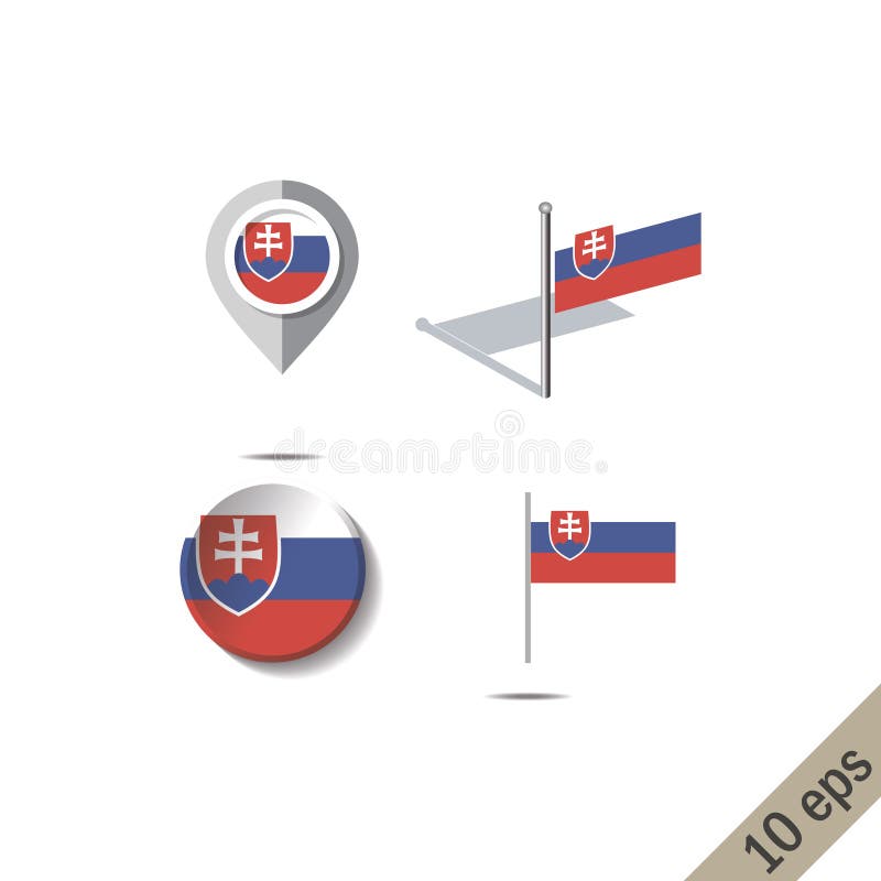 Map Pins with Flag of SLOVAKIA Stock Illustration - Illustration of ...