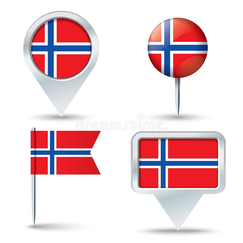 Map Pins with Flag of Svalbard Stock Vector - Illustration of ...