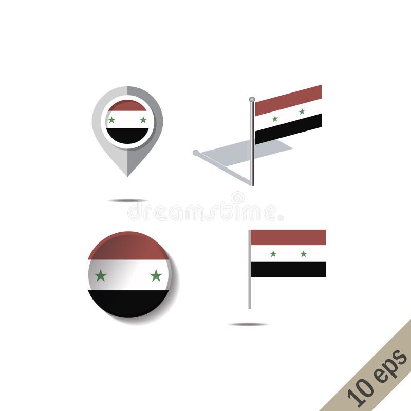 Map Pins with Flag of SYRIA Stock Illustration - Illustration of ...