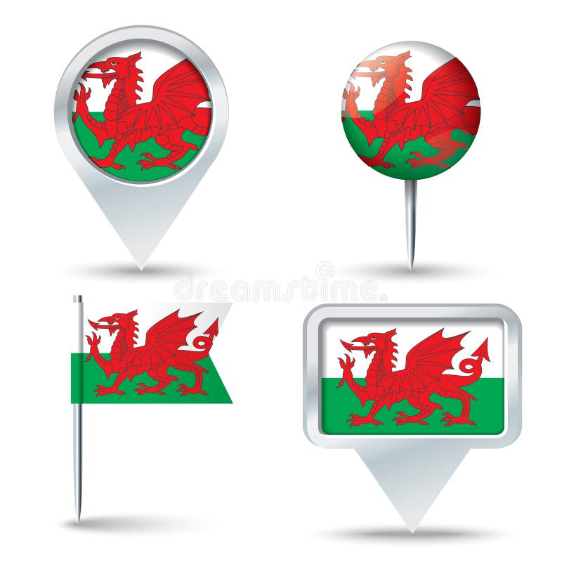 Map of Wales stock vector. Illustration of shape, icon - 125159790