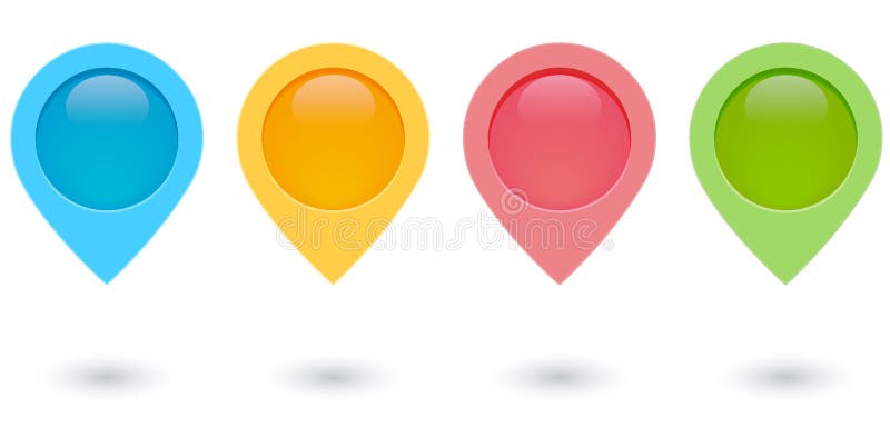Map pins stock vector. Illustration of label, yellow - 38840639