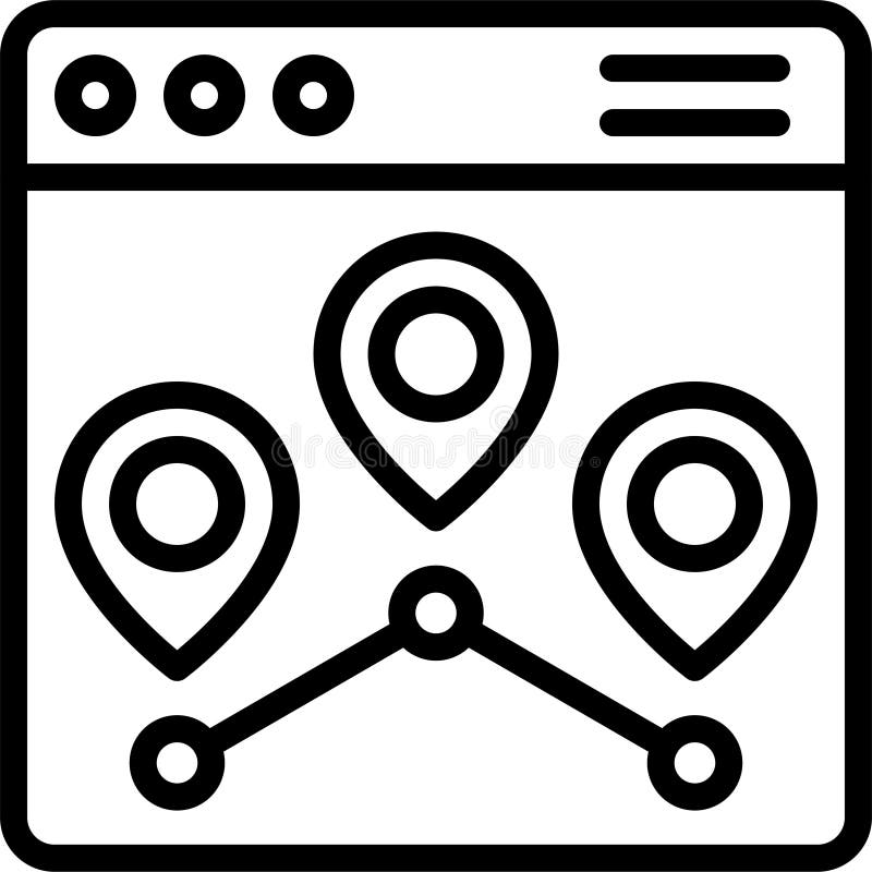 Two Pins on Map Icon, Location Map and Navigation Vector Stock Vector ...