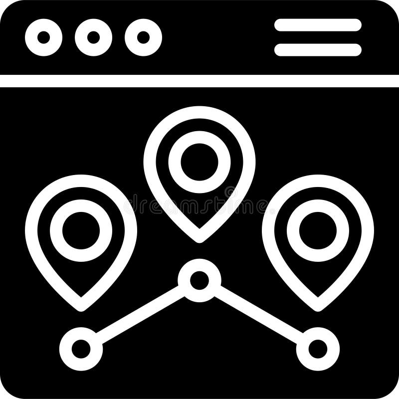 Two Pins on Map Icon, Location Map and Navigation Vector Stock Vector ...