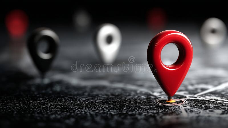 Map Pins Marking Locations stock illustration. Illustration of ...