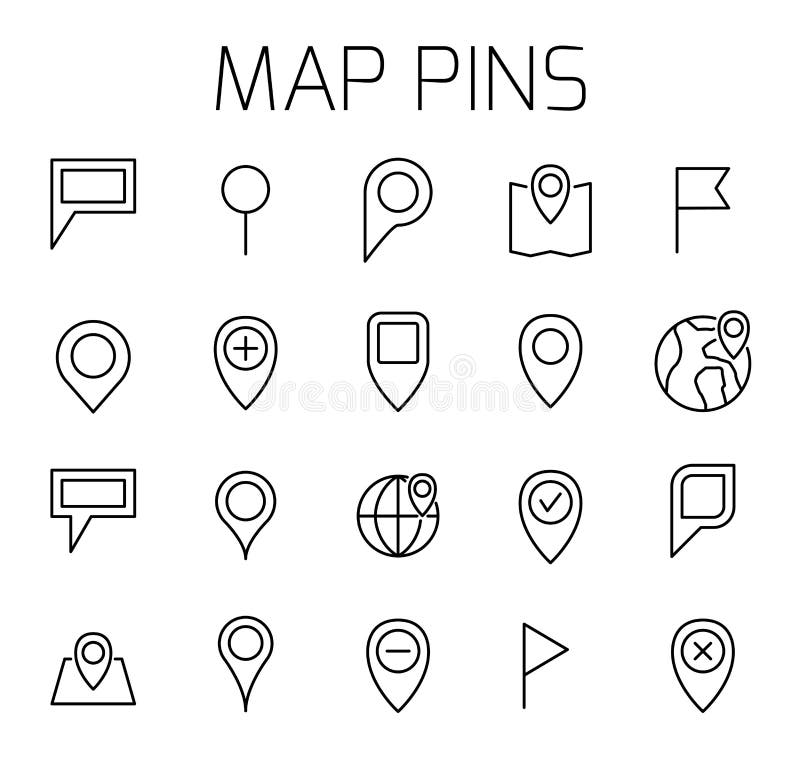 Map Round Pins Isolated Stock Illustrations – 574 Map Round Pins ...