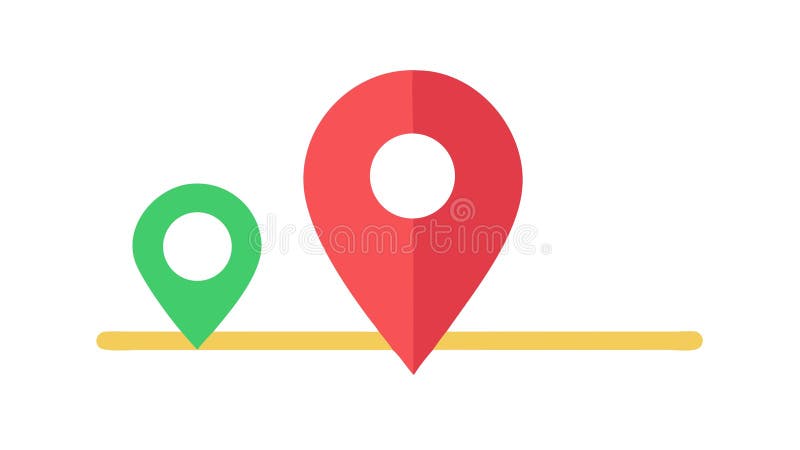 Map Pins with Route Icon for Navigation and Location, Vector Design ...
