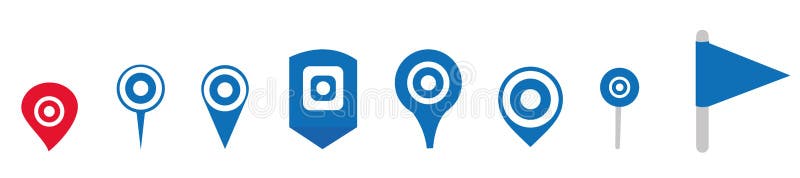 Map Pins Vector Icon Set stock illustration. Illustration of design ...