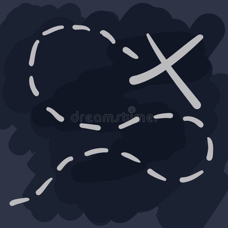 Map of a Pirate Way To a Treasure Stock Vector - Illustration of ...