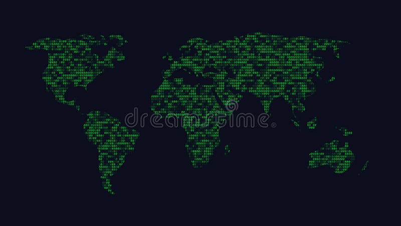 Map of Planet Earth with Shining Numbers, Earth Code, Digital Age ...