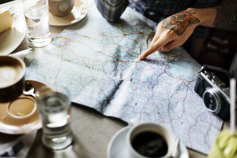 Map Planning Traveling Destination Vacation Concept Stock Image - Image ...