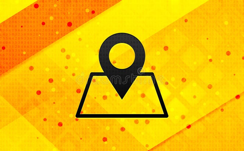 Map Point Icon Abstract Digital Banner Yellow Background Stock ...
