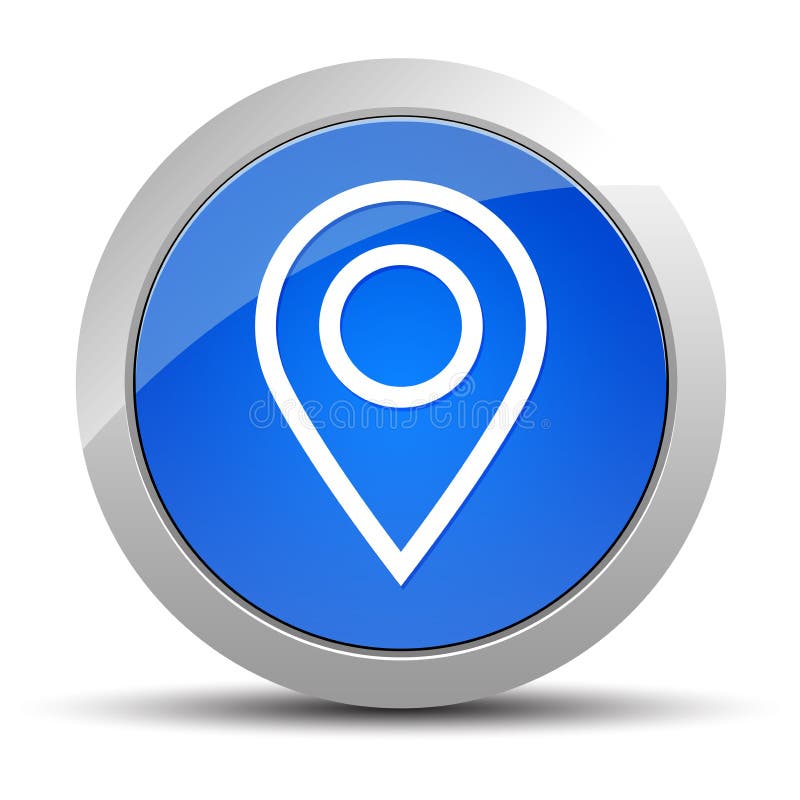 Map Pin Icon - 3d Blue Button Stock Vector - Illustration of website ...