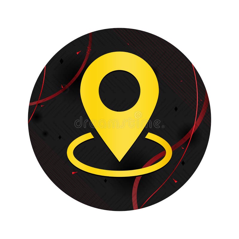 Map Point Icon Elegant Black Round Button Stock Vector - Illustration ...