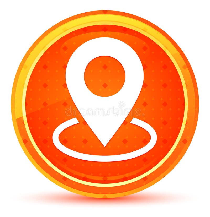 Map Point Icon Natural Orange Round Button Stock Illustration ...