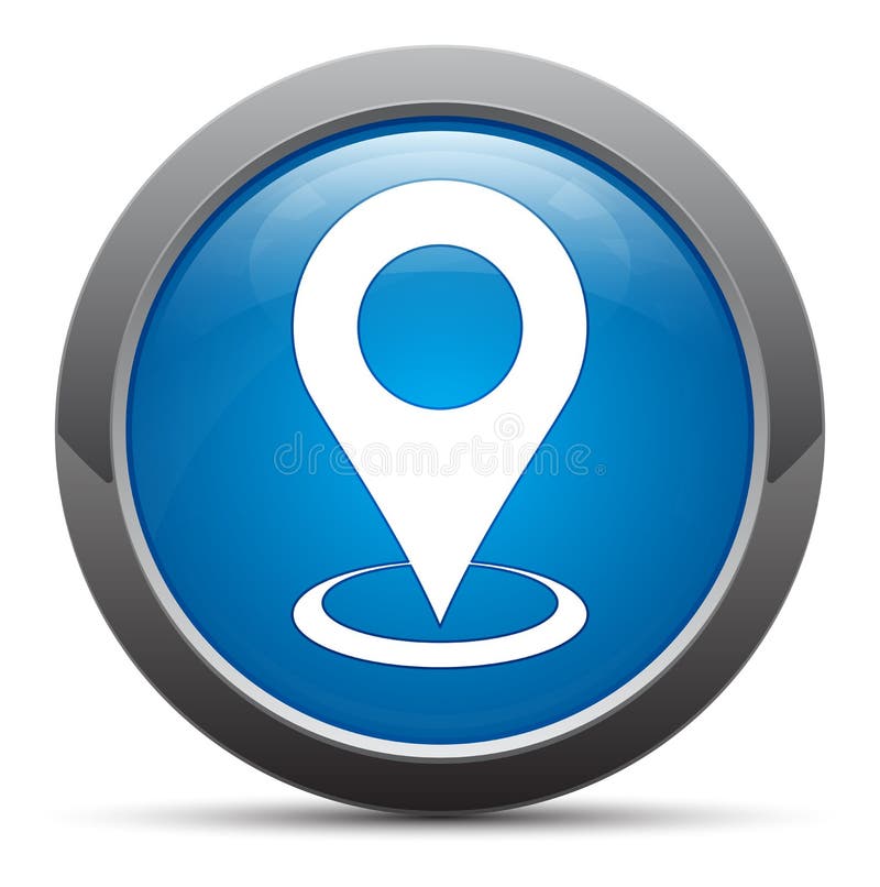 Map Point Icon Gold Round Button Golden Coin Shiny Frame Luxury Concept ...