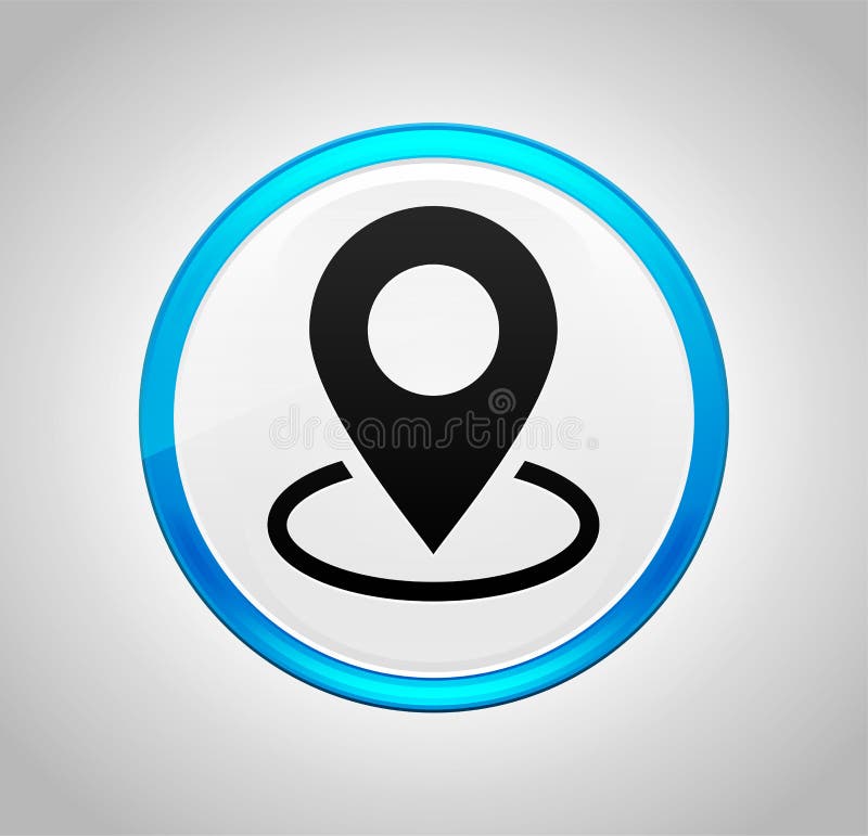 Map Point Icon Round Blue Push Button Stock Illustration - Illustration ...