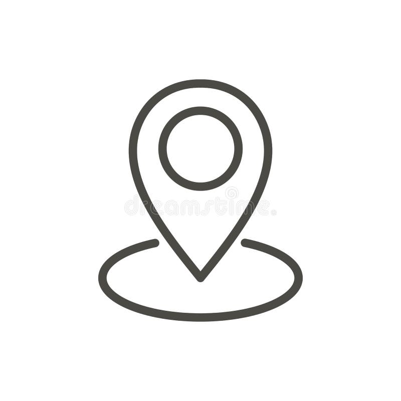 Map Point Icon Vector. Outline Pin, Line Road Symbol Stock Vector ...