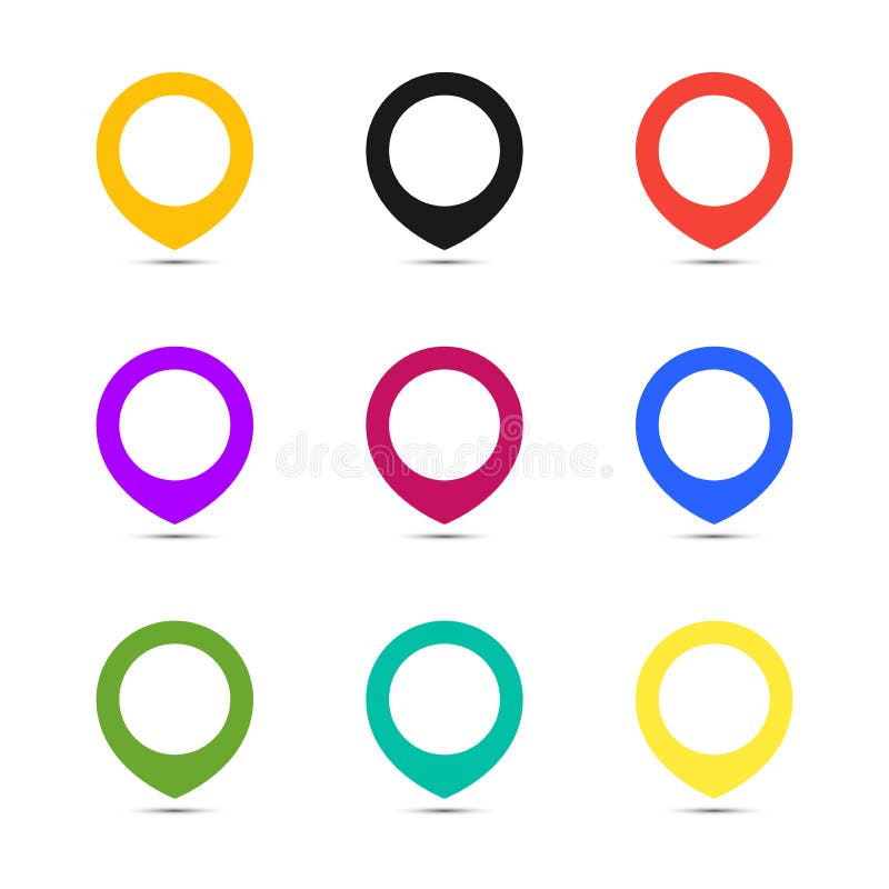 Map Point Set Icons. Vector Coloful Illustrations Stock Vector ...