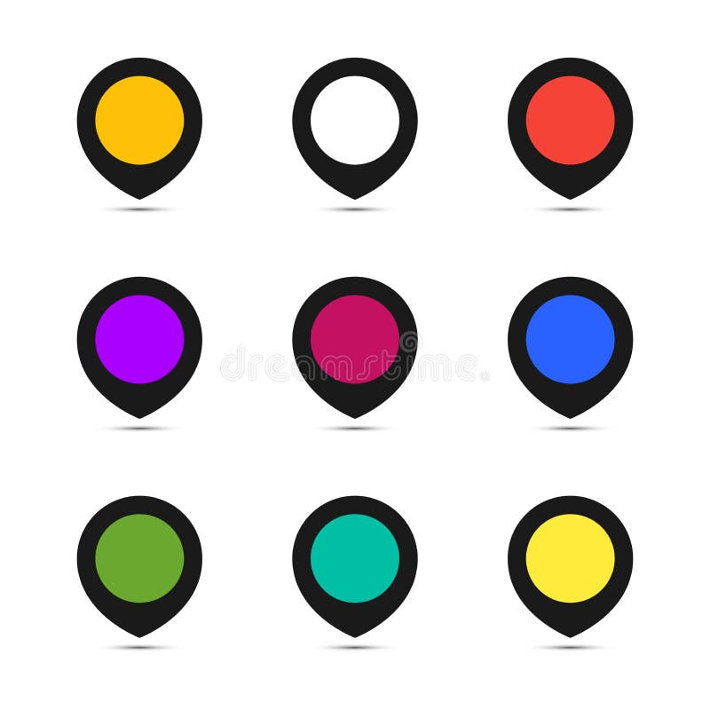 Map Point Set Icons. Vector Coloful Illustrations Stock Vector ...