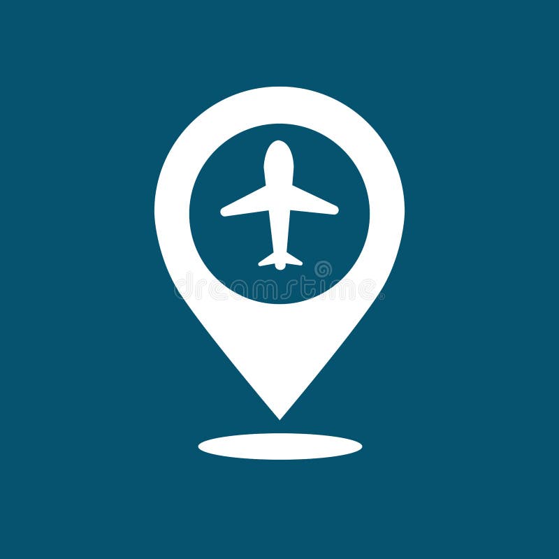 Map Pointer with Air Plane Icon.map Pointer Stock Vector - Illustration ...
