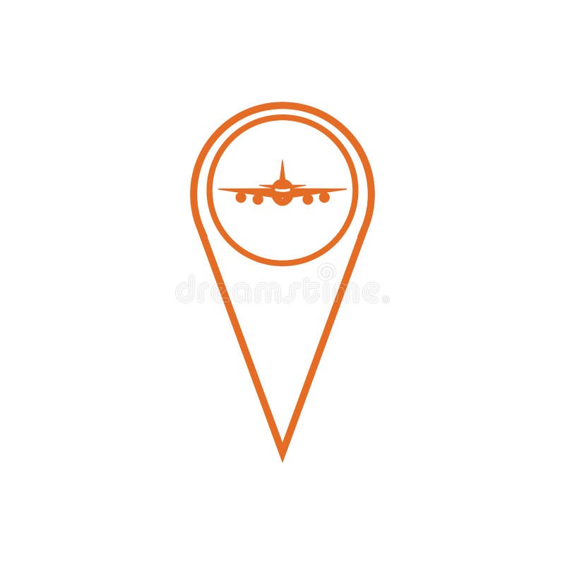 Map Pointer with Air Plane Icon.map Pointer Stock Vector - Illustration ...