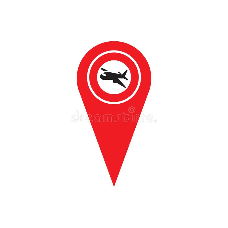 Map Pointer with Air Plane Icon.map Pointer Stock Vector - Illustration ...