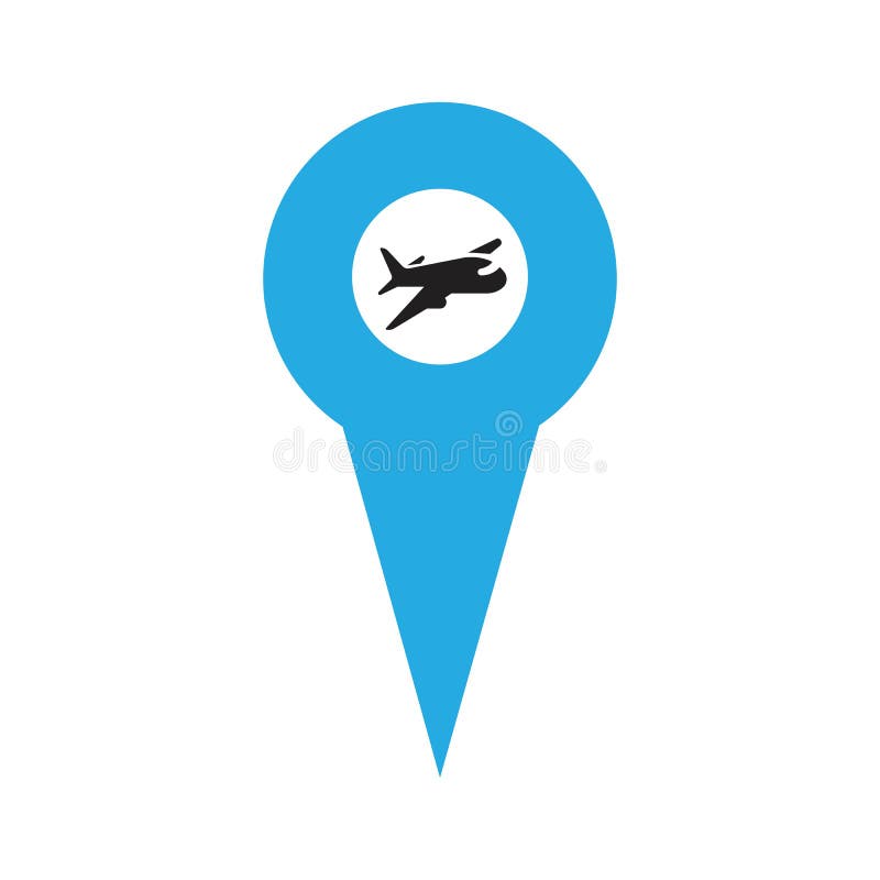 Map Pointer with Air Plane Icon.map Pointer Stock Vector - Illustration ...
