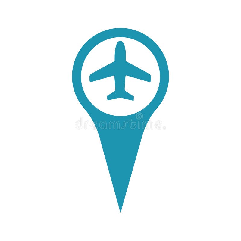 Map Pointer with Air Plane Icon.map Pointer Stock Vector - Illustration ...