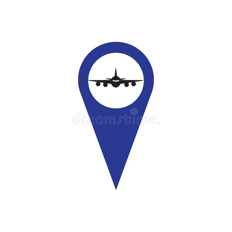 Map Pointer with Air Plane Icon.map Pointer Stock Vector - Illustration ...