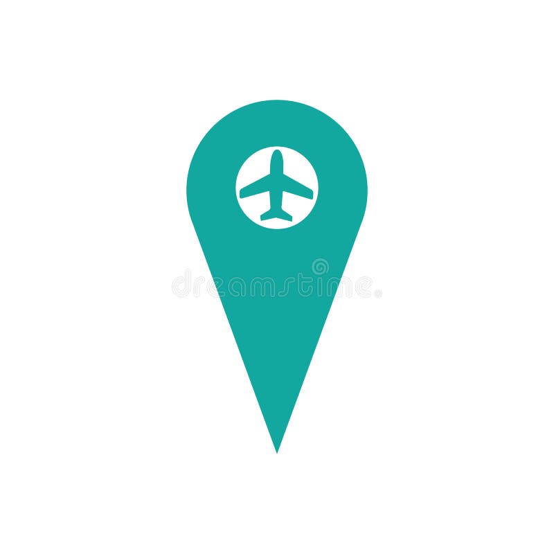 Map Pointer with Air Plane Icon.map Pointer Stock Vector - Illustration ...