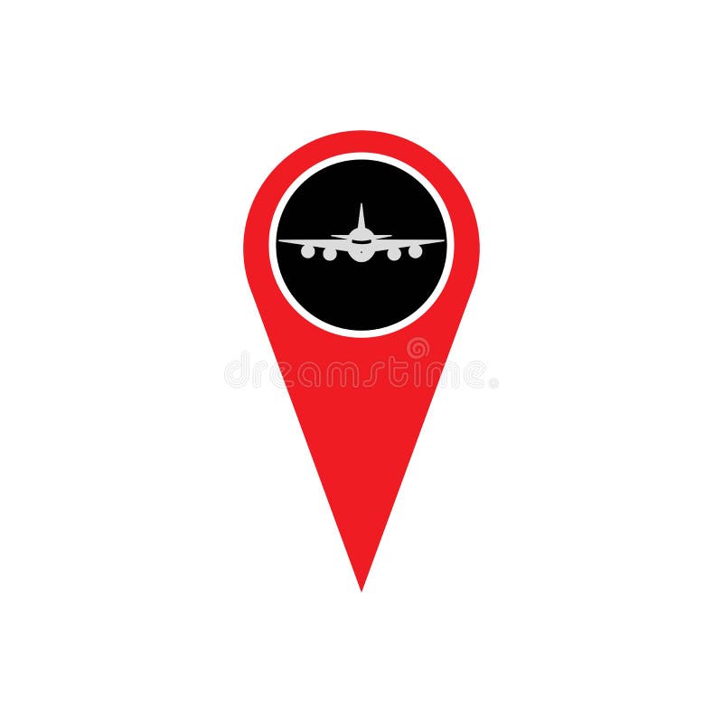 Map Pointer with Air Plane Icon.map Pointer Stock Vector - Illustration ...