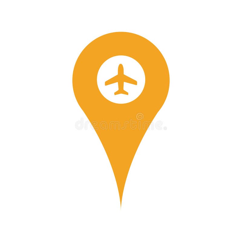 Map Pointer with Air Plane Icon.map Pointer Stock Vector - Illustration ...