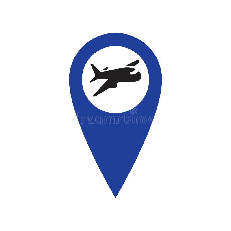 Map Pointer with Air Plane Icon.map Pointer Stock Vector - Illustration ...