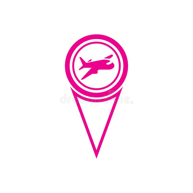 Map Pointer with Air Plane Icon.map Pointer Stock Vector - Illustration ...