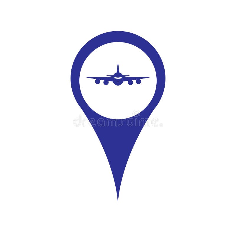 Map Pointer with Air Plane Icon.map Pointer Stock Vector - Illustration ...