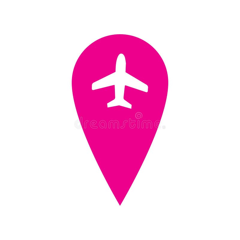 Map Pointer with Air Plane Icon.map Pointer Stock Vector - Illustration ...