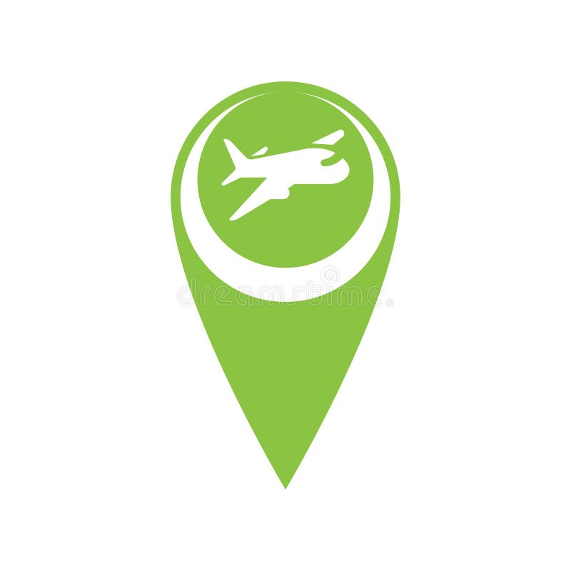 Map Pointer with Air Plane Icon.map Pointer Stock Vector - Illustration ...